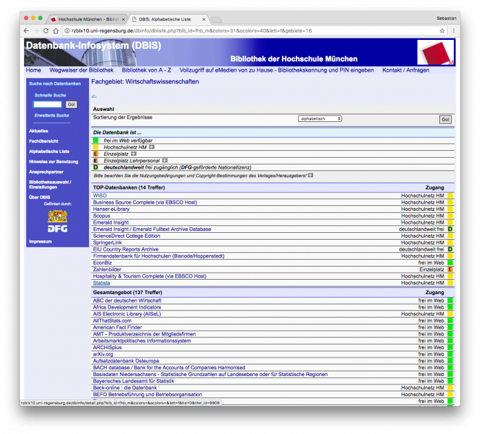 DBIS: Statista und vieles mehr kostenlos nutzen! - Fachschaft 05